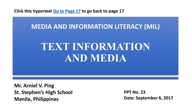 Text media and information | PPTX