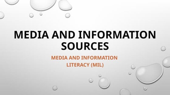 Media and Information Sources | PPTX