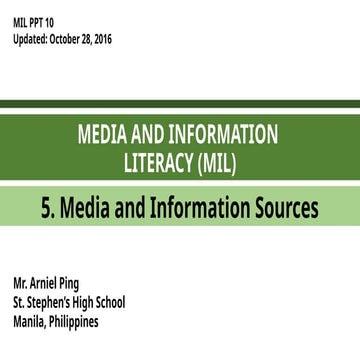 Media and Information Literacy-Pre-industrial Age | PPTX