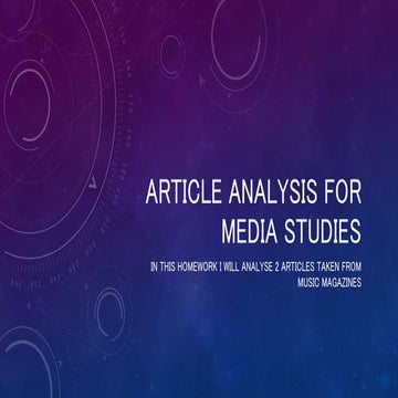 Media article analysis | PPTX | Desktop Publishing | Computer Software ...