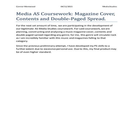 Introducing main coursework | DOCX