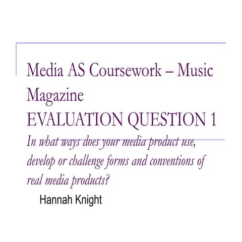 Media as coursework – music magazine evaluation | PPT | Photography ...
