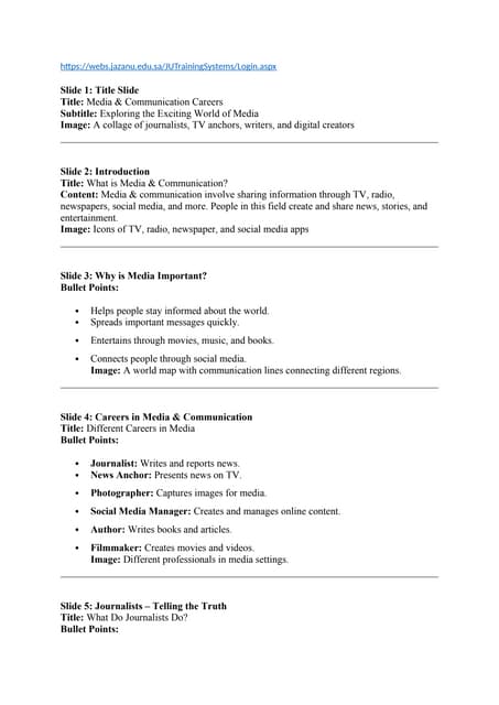 Careers in media | PPTX