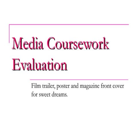 Media Coursework Evaluation | PPT