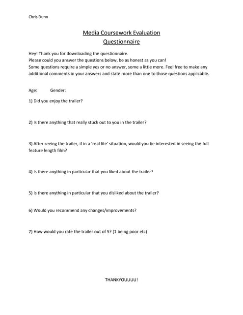 Gaming questionnaire | PDF