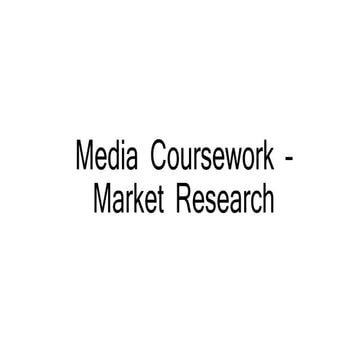 Media coursework – market research | PPTX
