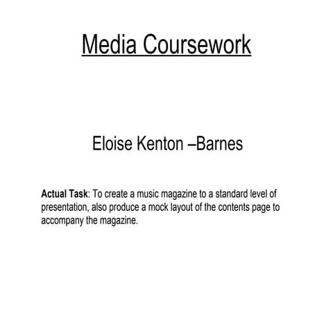 Media coursework music magazine | PPT