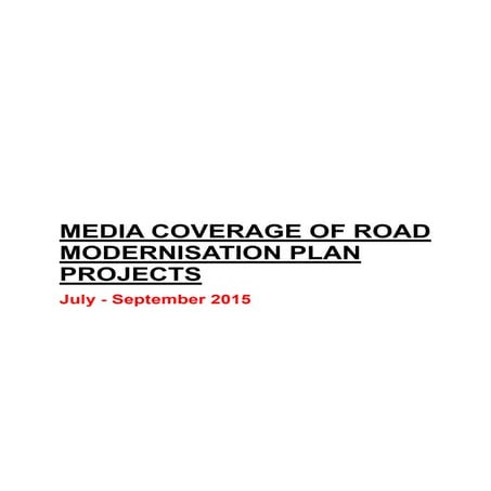 Media coverage of road modernisation plan projects | PDF