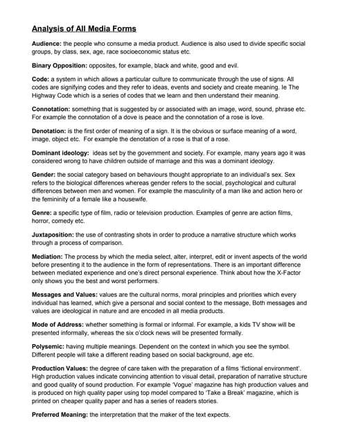 A level media glossary | PDF