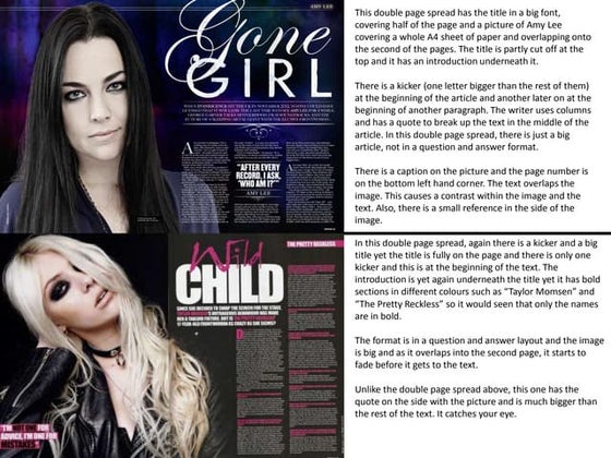Music Magazine Double Page Spread Analysis | PPT
