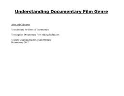 Basic Documentary Genres Outline | PPT