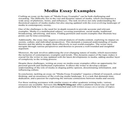Media Essay Examples | PDF
