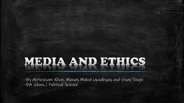 Media Ethics PPT media-ethics-ppt