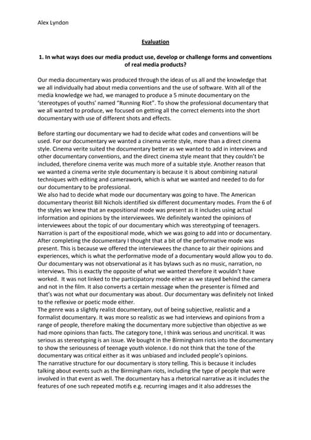 Documentary evaluation | PDF