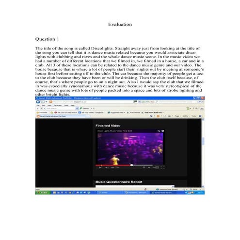 Media evaluation | DOC | Video Production | Content Production