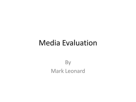 Media evaluation part1 | PPT