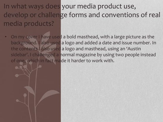 Student magazine evaluation georgia perfitt | PPT