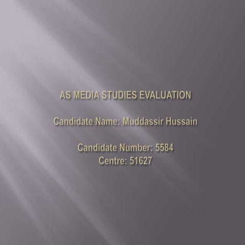 Media Studies Evaluation | PPTX