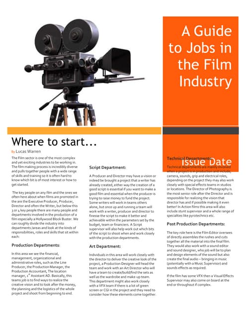 Job roles in film production | PPTX | Video Production | Content Production