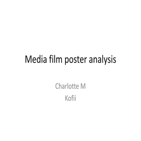 Media film poster analysis | PPT