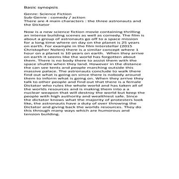 Media film synopsis | PPTX