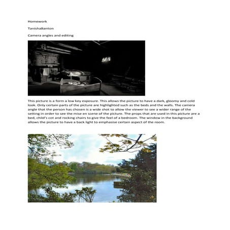 Media homework camera and editing | PDF