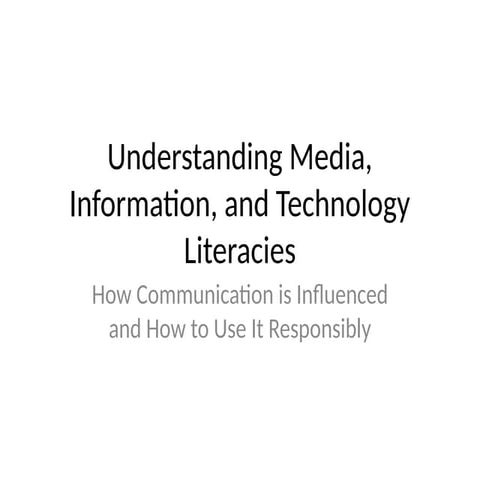 Proper Use of Media and Information Literacy | PPTX