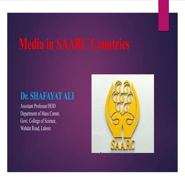 Media in saarc Countries | PPTX