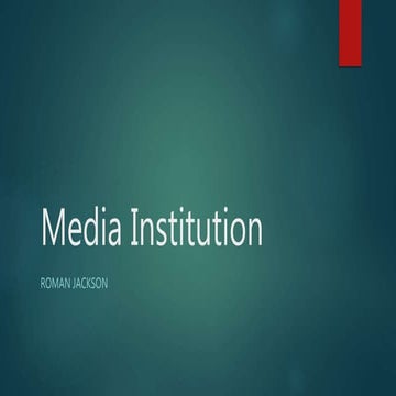 Media institution | PPT