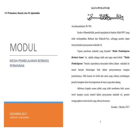 MODUL MEDIA PEMBELAJARAN BERBASIS PERMAINAN | PDF