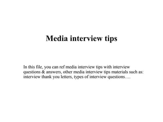 Media interview | PPT