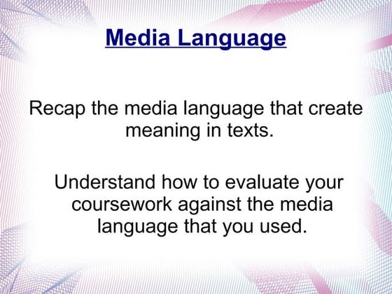 Media languages handout | DOC | Desktop Publishing | Computer Software ...