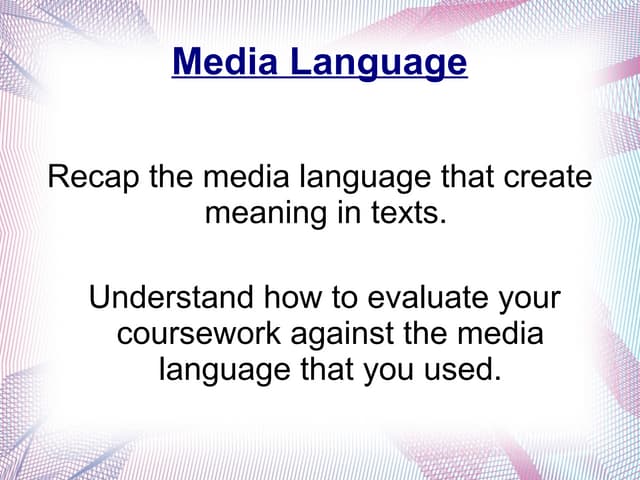 Media language | PPTX