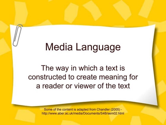 Media languages | PPT