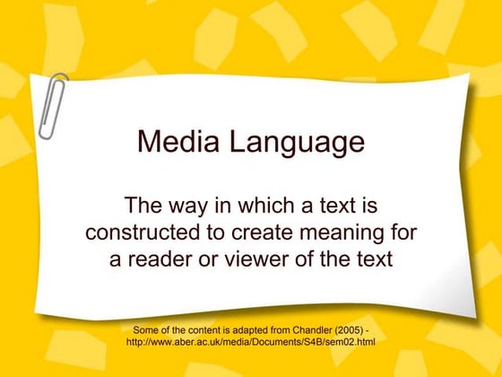 Media languages | PPT