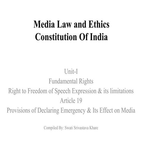 Media Law Ethics unit-1 | PPTX