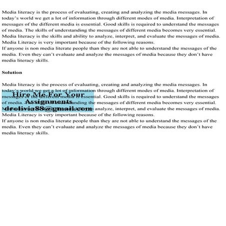 Media literacy is the process of evaluating, creating and analyzing .pdf