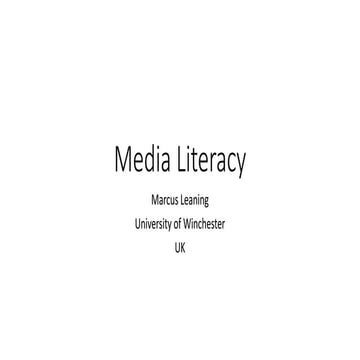 Media literacy workshop - Media Literacy and digital citizenship | PPTX