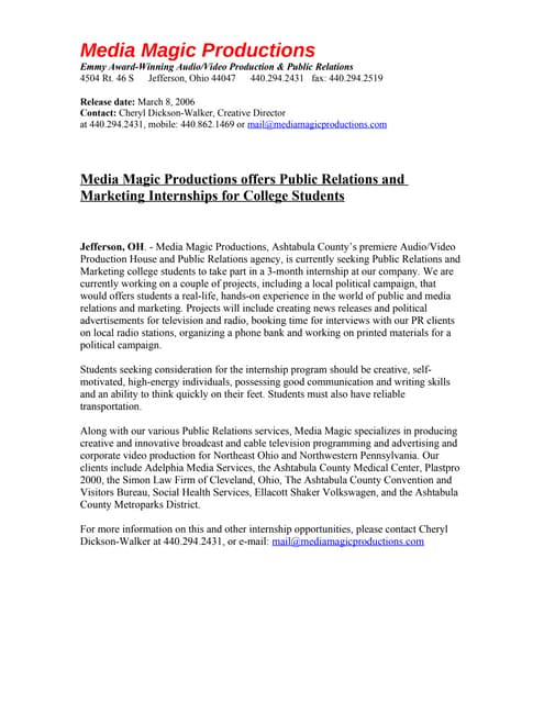 Media magic productions, llc