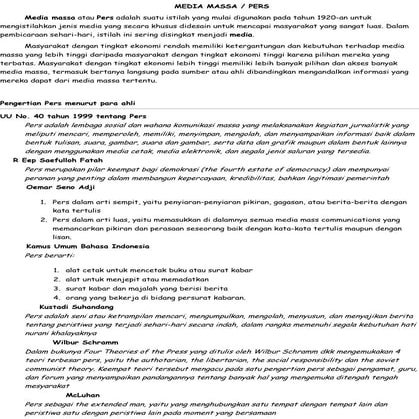 Media massa atau pers | DOCX