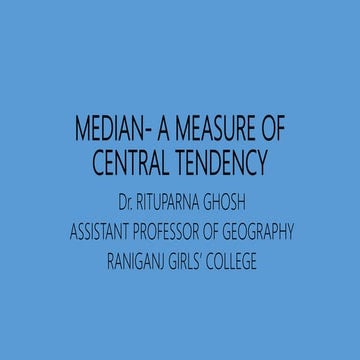 Median- a measure of central tendency | PPT
