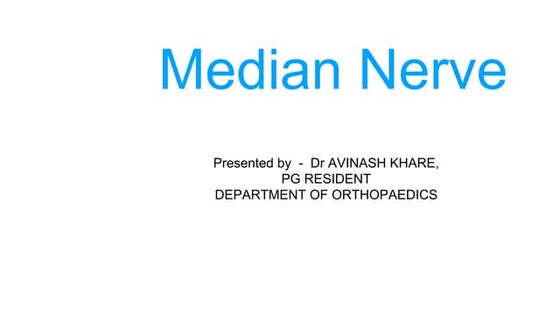 Anatomy of median nerve | PPT