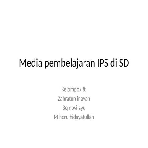 Media pembelajaran IPS di SD tentang kurikulum | PPTX