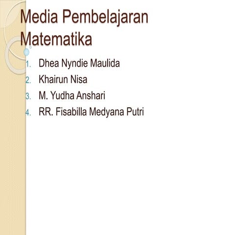 Media pembelajaran matematika | PPTX