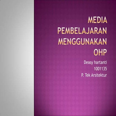 Media pembelajaran menggunakan ohp | PPTX