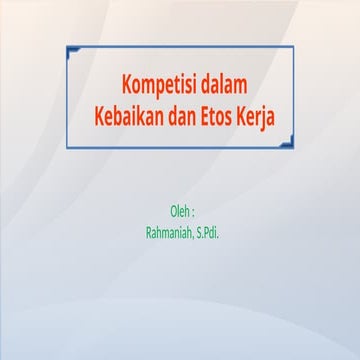 materi PAI kelas X Tentang Kompetisi dalam kebaikan dan Etos Kerja | PPTX