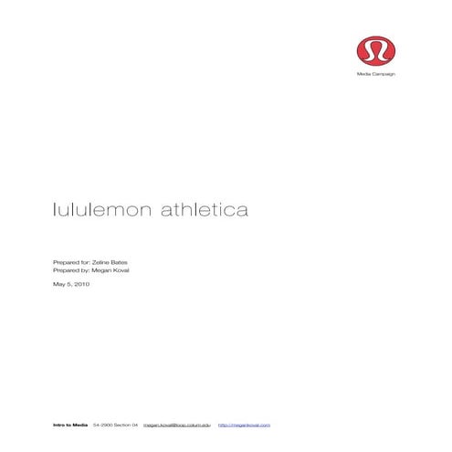 lululemon Media Plan | PDF | Apparel Industry | Industries