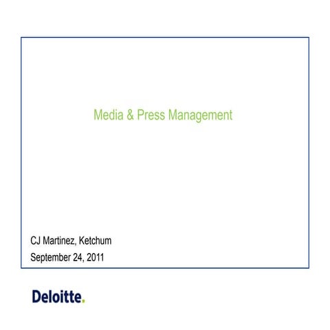 Media & press management | PPT