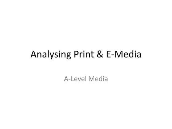 Analysing print based media | PPT