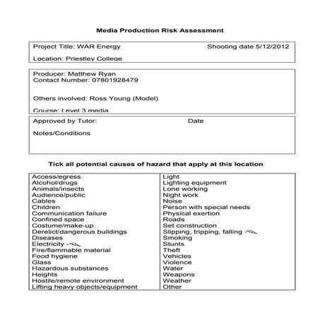 Risk Assessment | DOC